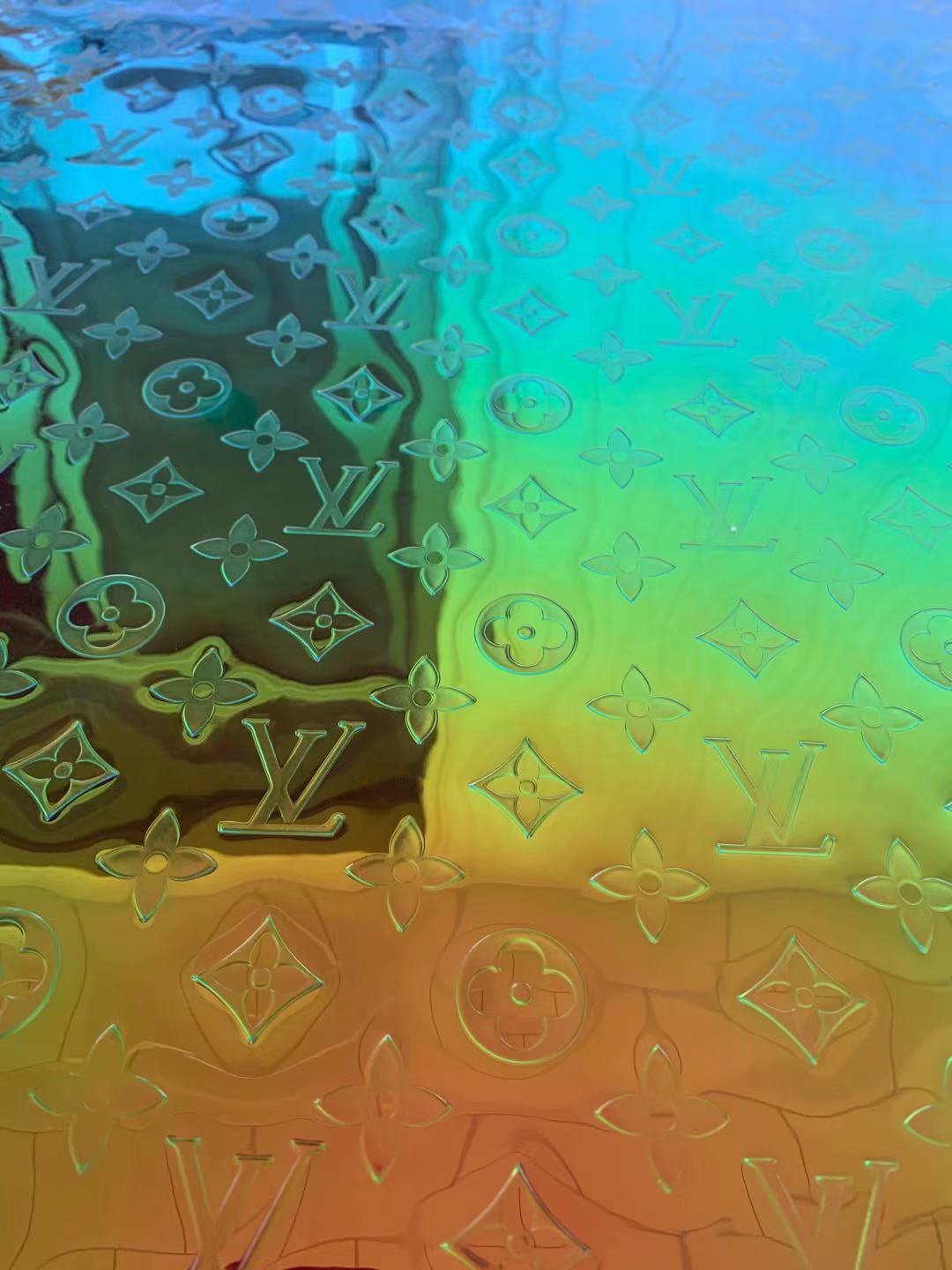 Fashion Embossed Reflective Shine LV TPU Fabric For Handmade Handicraf ...